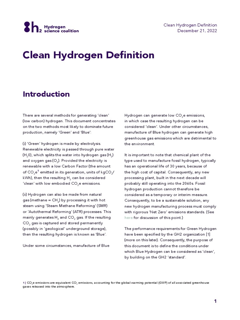 Clean Hydrogen Standards Guide | PDF | Hydrogen | Greenhouse Gas