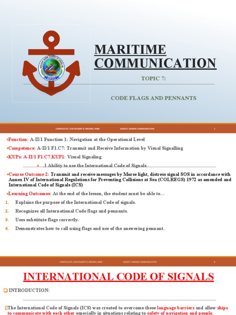 Code Flags and Pennants | PDF | Flag | Telecommunications