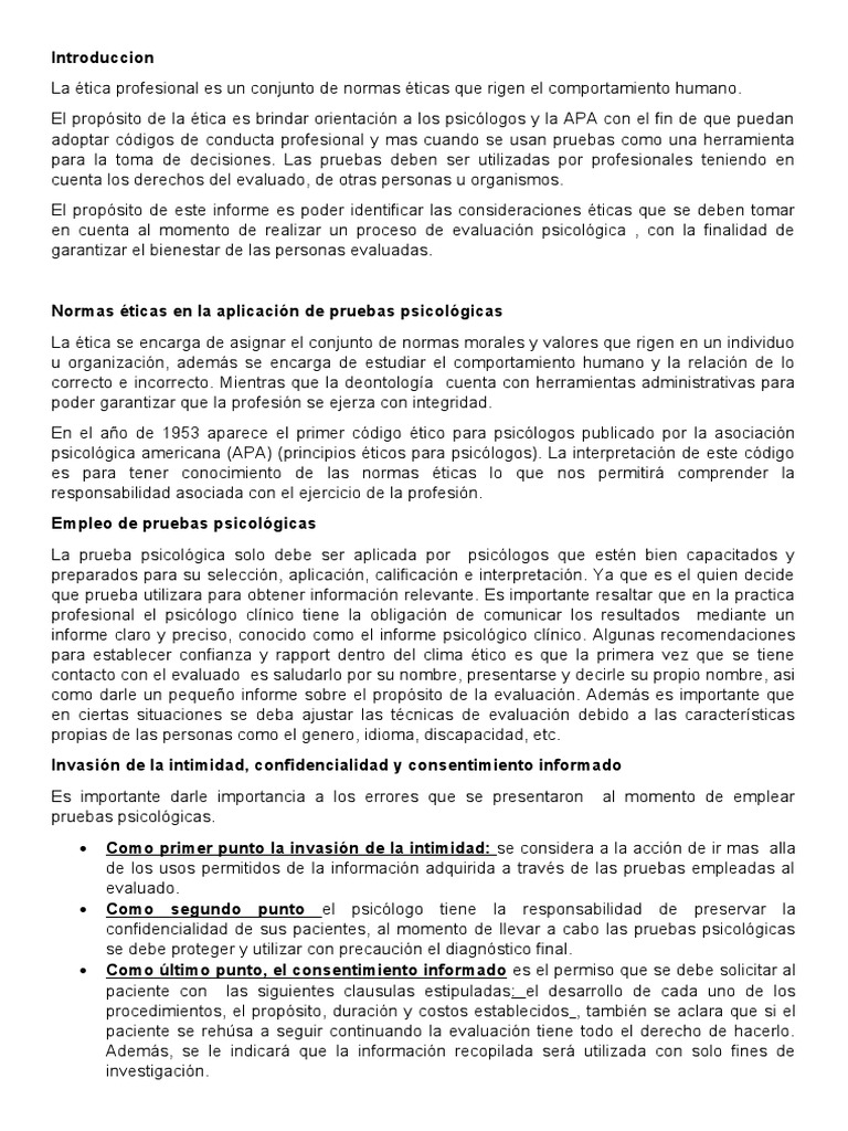 Introduccion Pruebas | PDF | Sicología | Pruebas psicologicas
