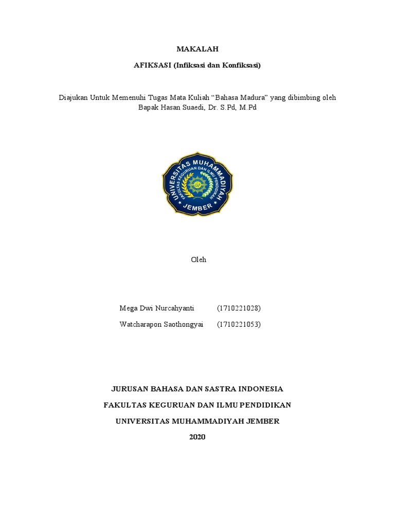 MAKALAH BM AFIKSASI (INFIKS Dan KONFIKS) Kel 6-Dikonversi | PDF