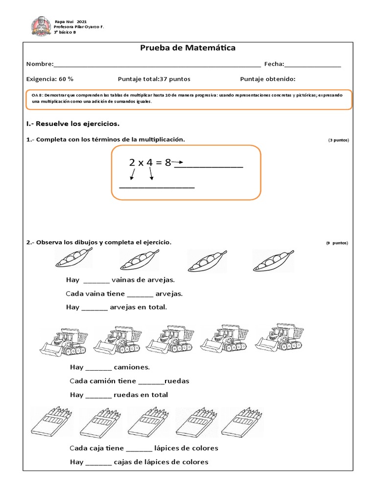 Prueba Multipli Sept | PDF | Multiplicación | Matemáticas