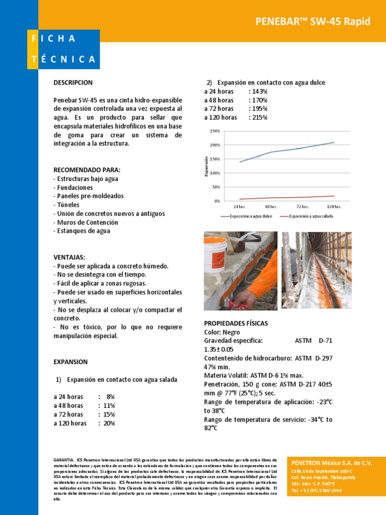 Penebar-SW-45 - PENETRON | PDF | Agua