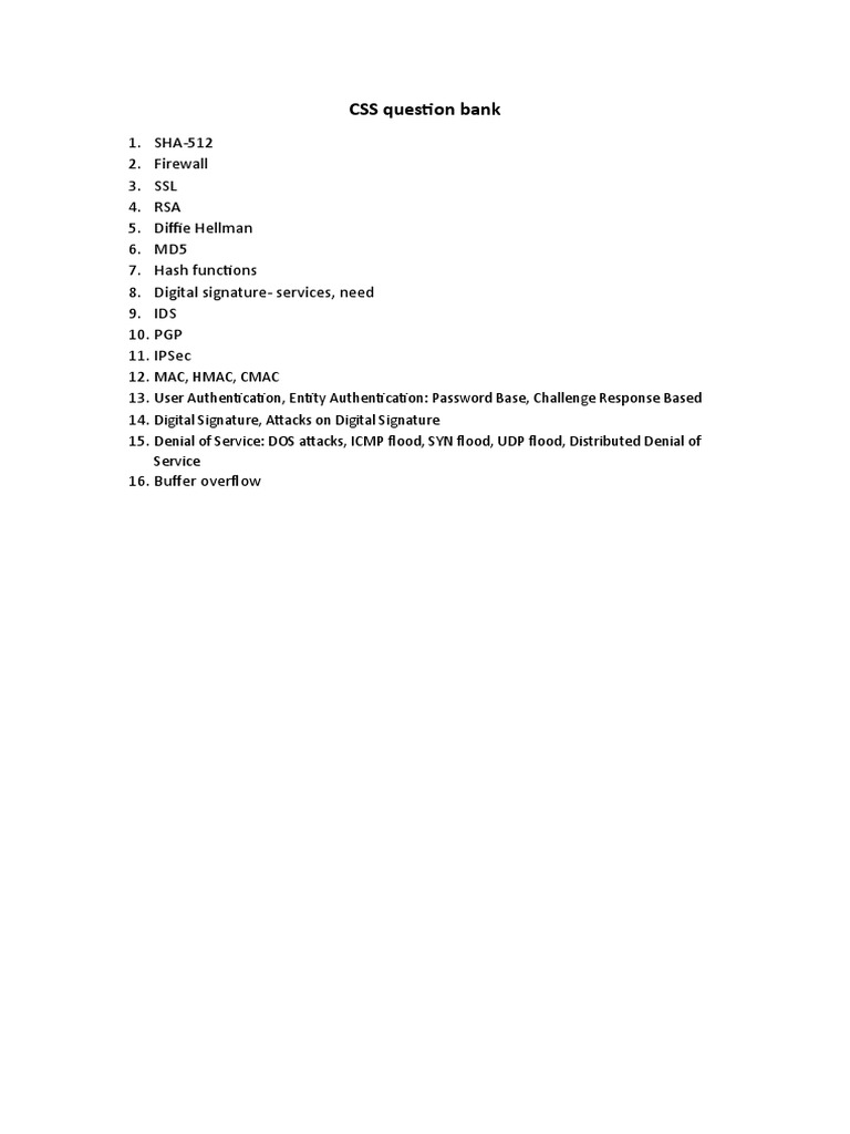 CSS Question Bank | PDF | Games & Activities | Computers