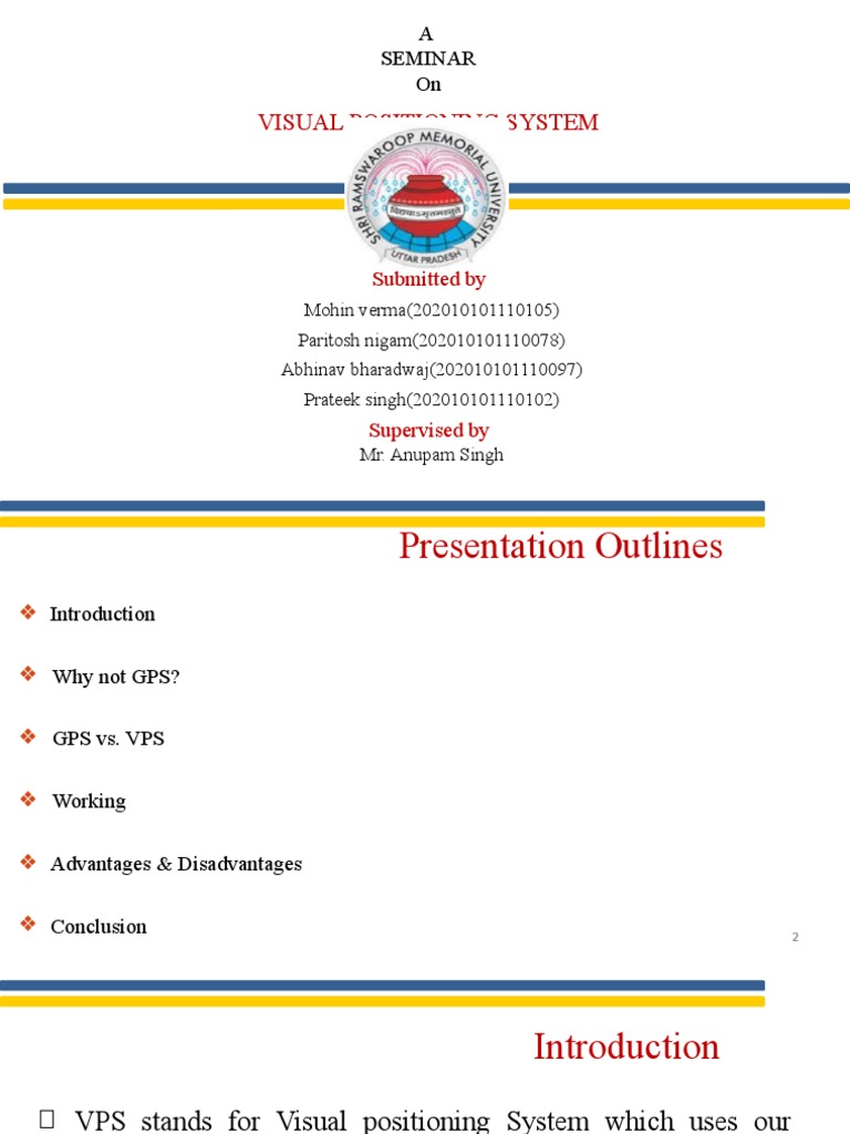Visual Positioning System: A Seminar On | PDF | Global Positioning ...