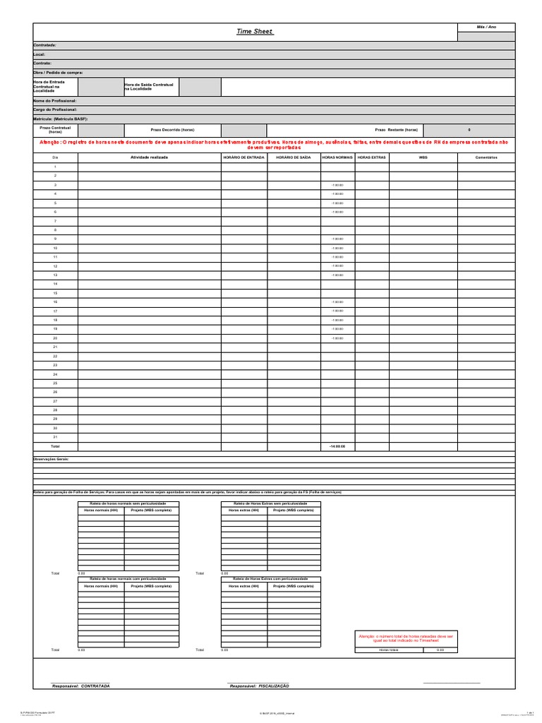 Time Sheet | PDF | Hora extra