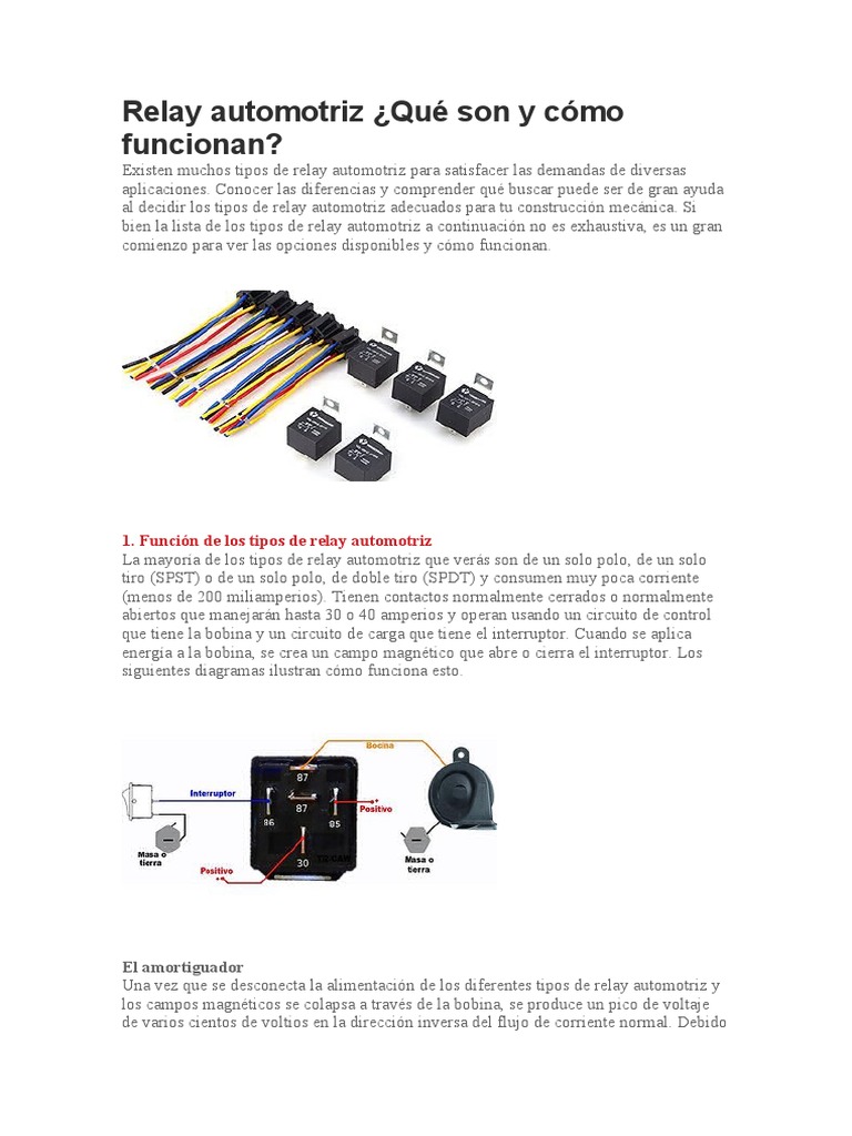 Relay Automotriz | PDF | Relé | Diodo emisor de luz