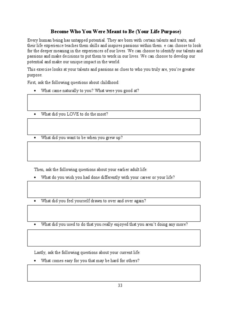 Become Who You Were Meant To Be (Your Life Purpose) | PDF