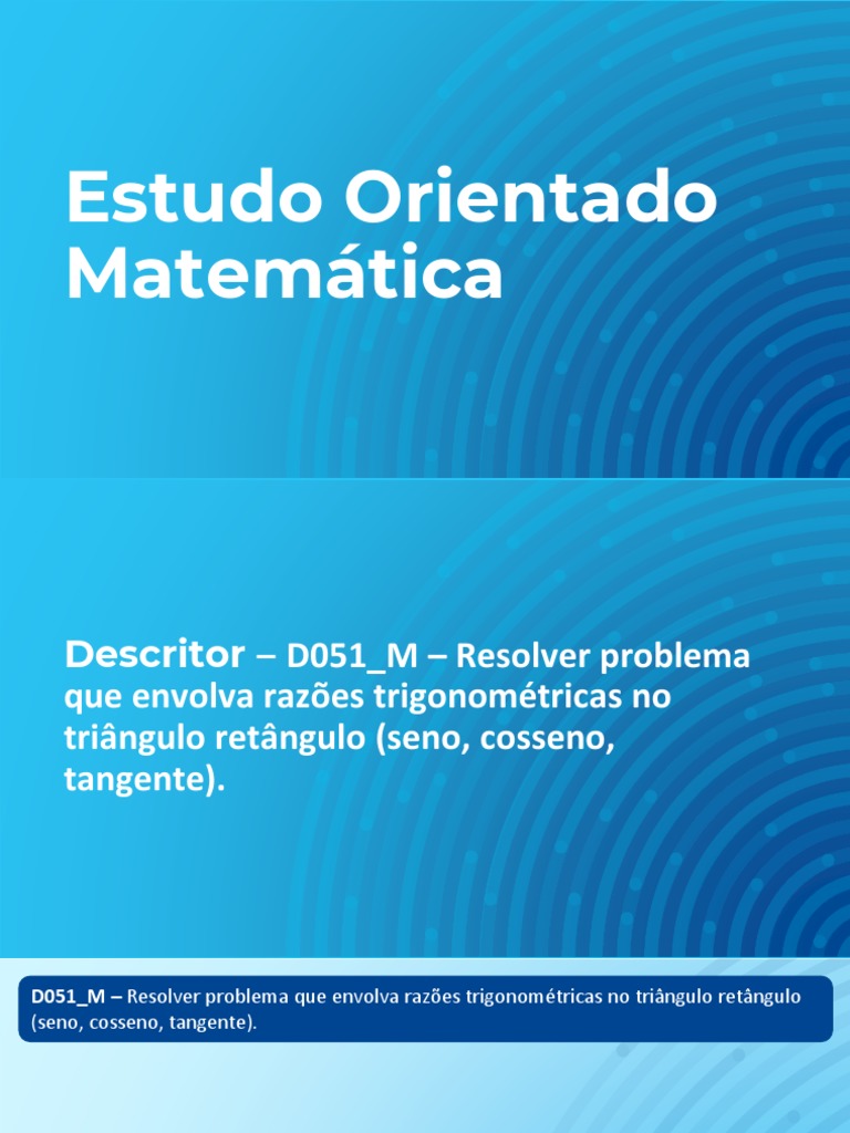 Estudo Orientado - Matemática - Aula 01 - SAEB D05 - D051 - M | PDF