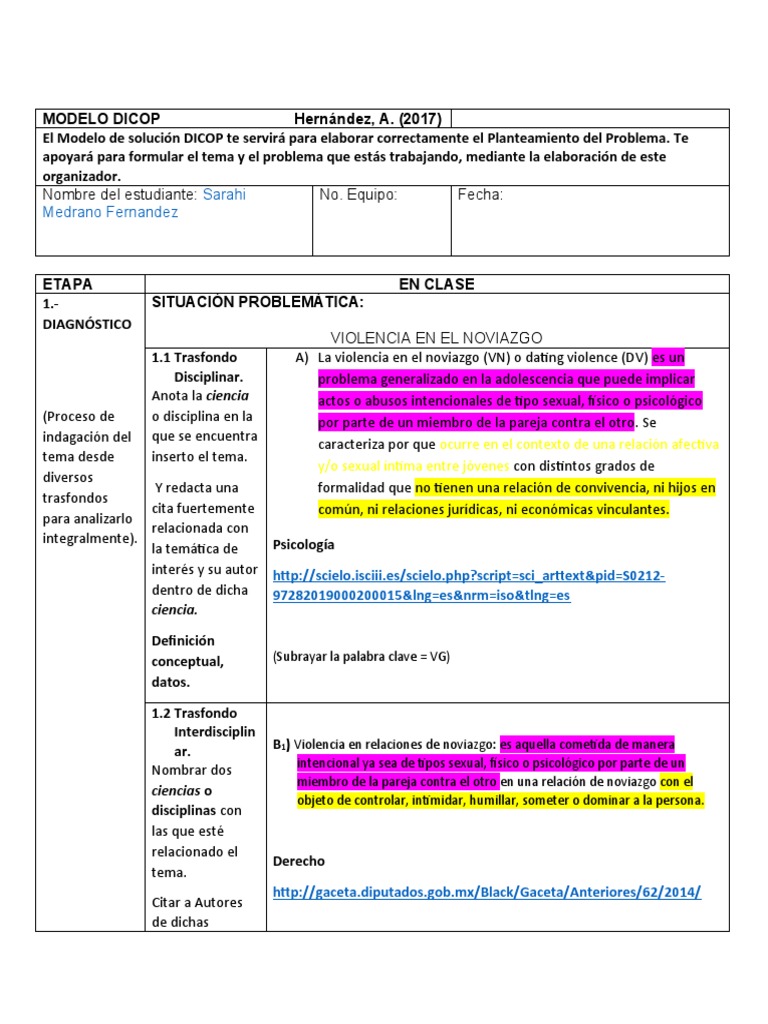 Modelo Dicop Formato | PDF | Violencia | Sicología