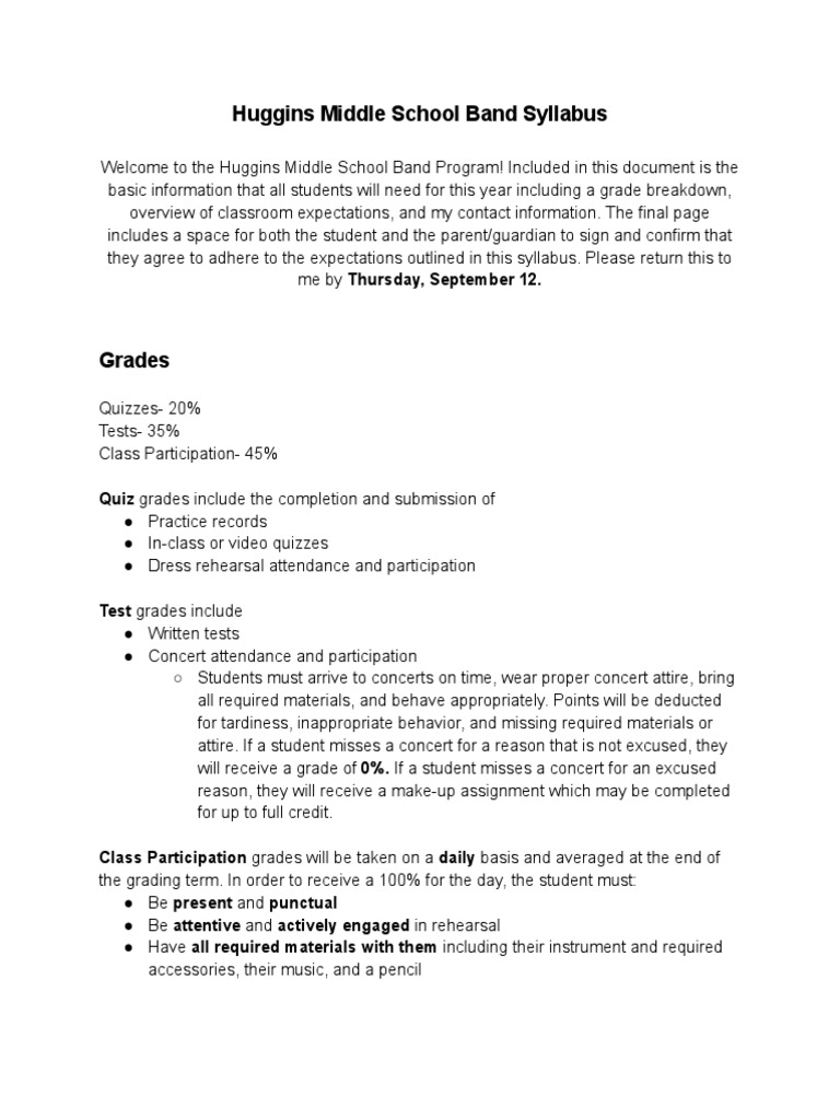 Laura Huggins - Syllabus Classroom Expectations 1 | PDF | Behavior ...