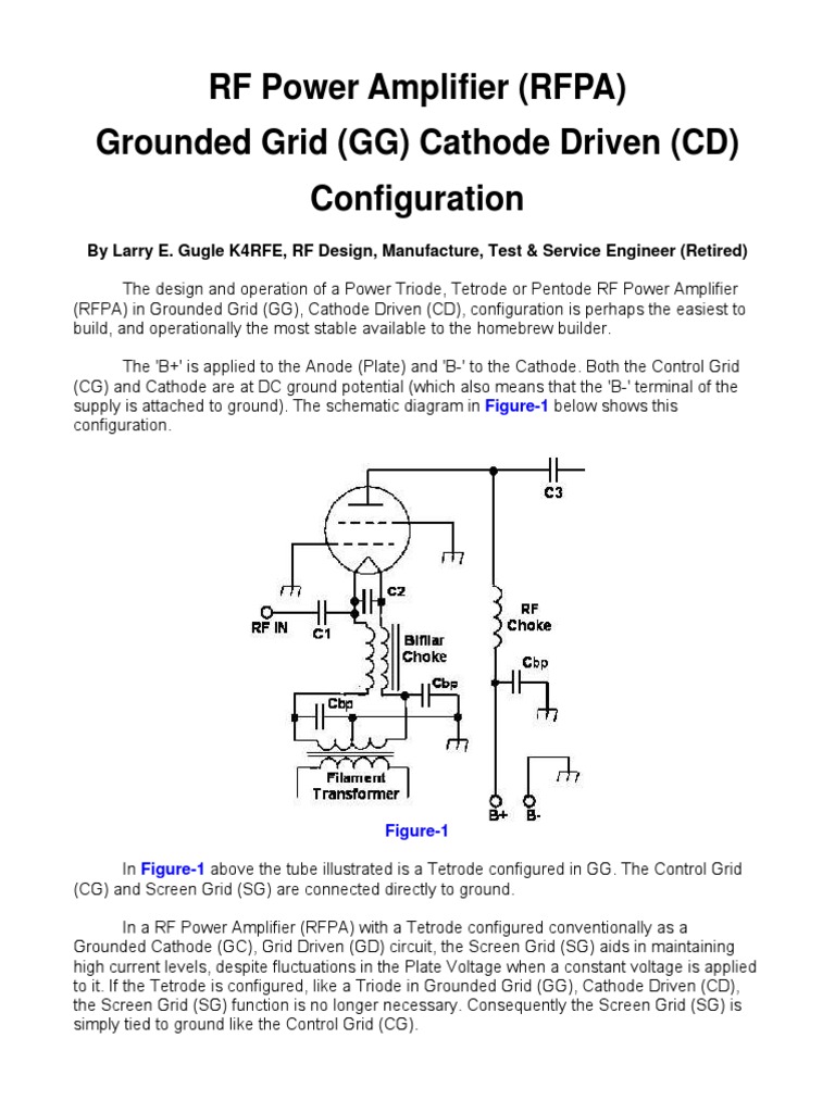 RF Power Amplifier (RFPA) Grounded Grid (GG) Cathode Driven (CD ...