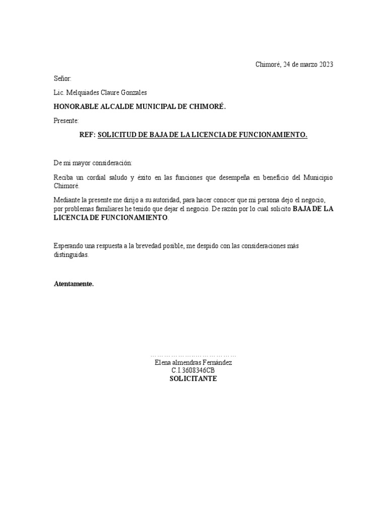 Honorable Alcalde Municipal de Chimoré | PDF | Derecho