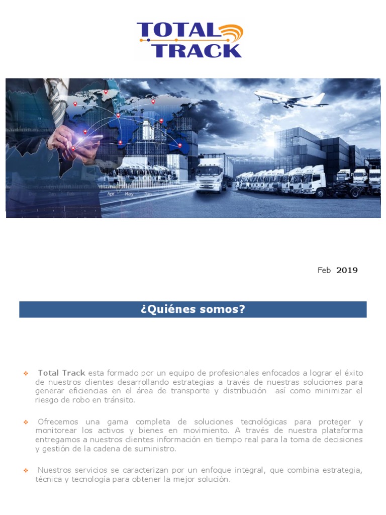 Presentación Total Track | PDF | Aplicación movil | Logística