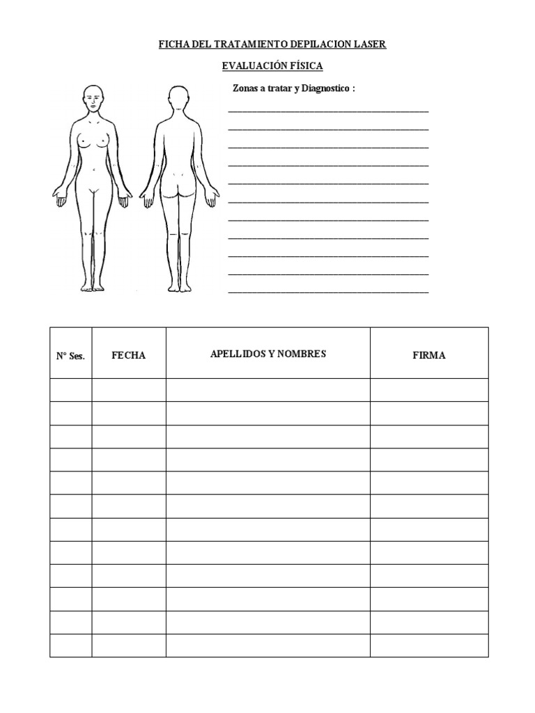 Ficha Del Tratamiento Corporal | PDF