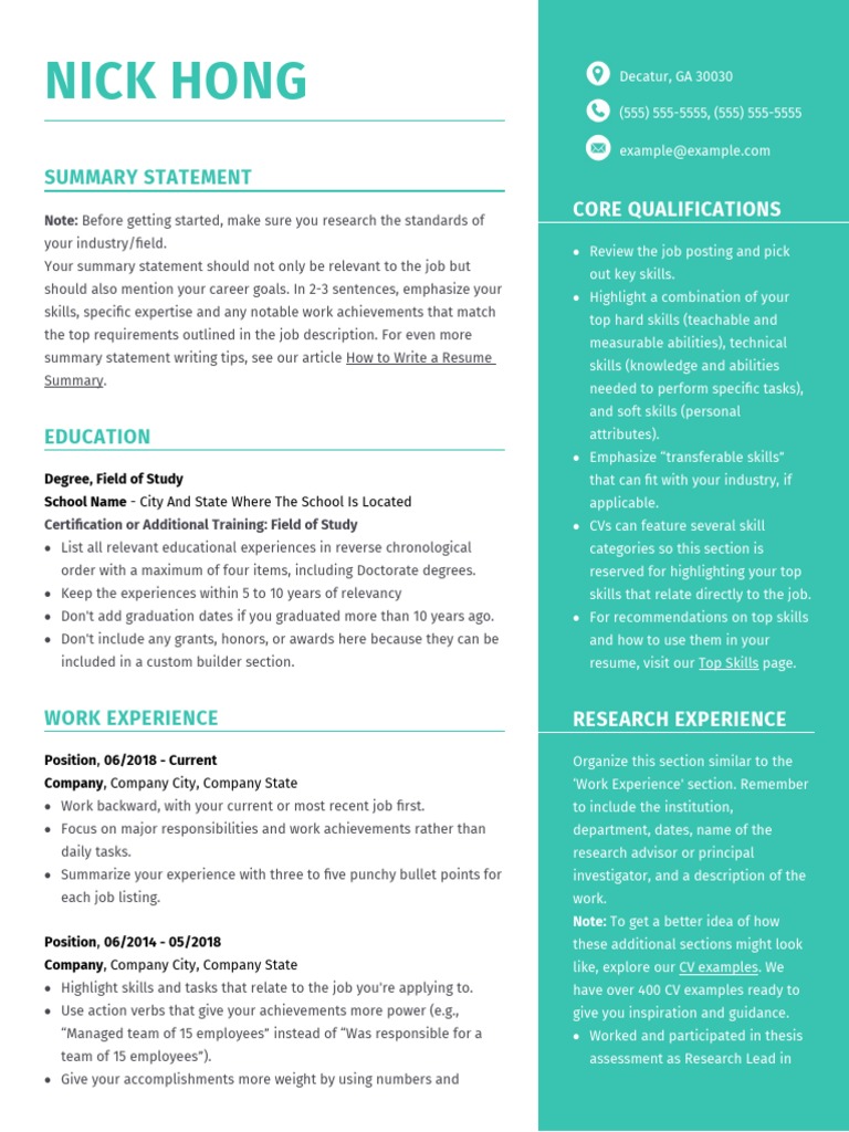 Free CV Template Impactful | PDF | Résumé | Science