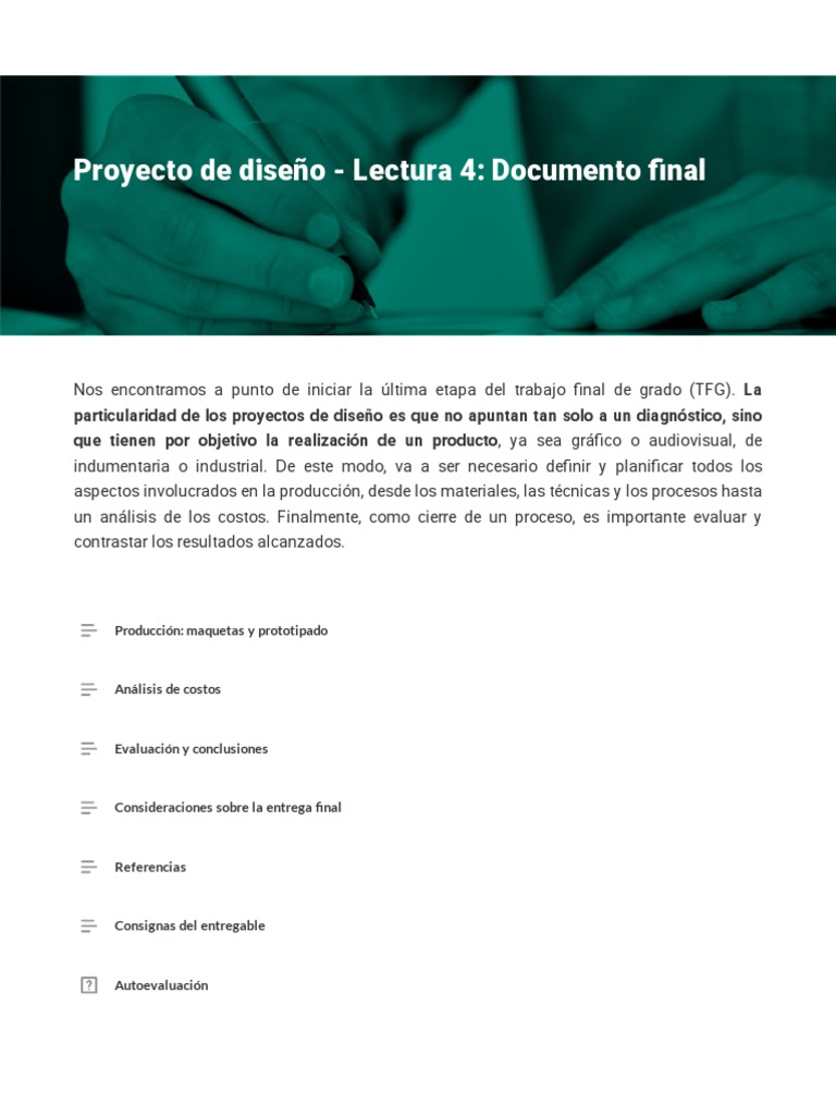 Proyecto de Diseño - Lectura 4: Documento Final | PDF | Diseño | Simulación