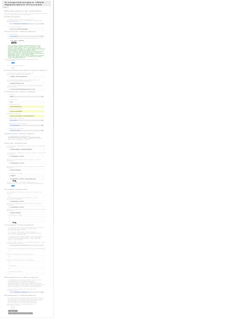 Biographical Details: Comprehensive Web Application Process | PDF ...