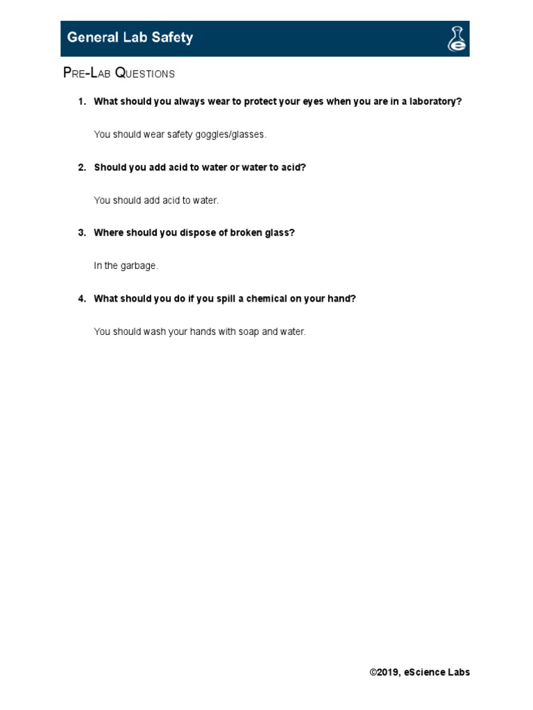 General Lab Safety | PDF | Sodium Bicarbonate | Ph