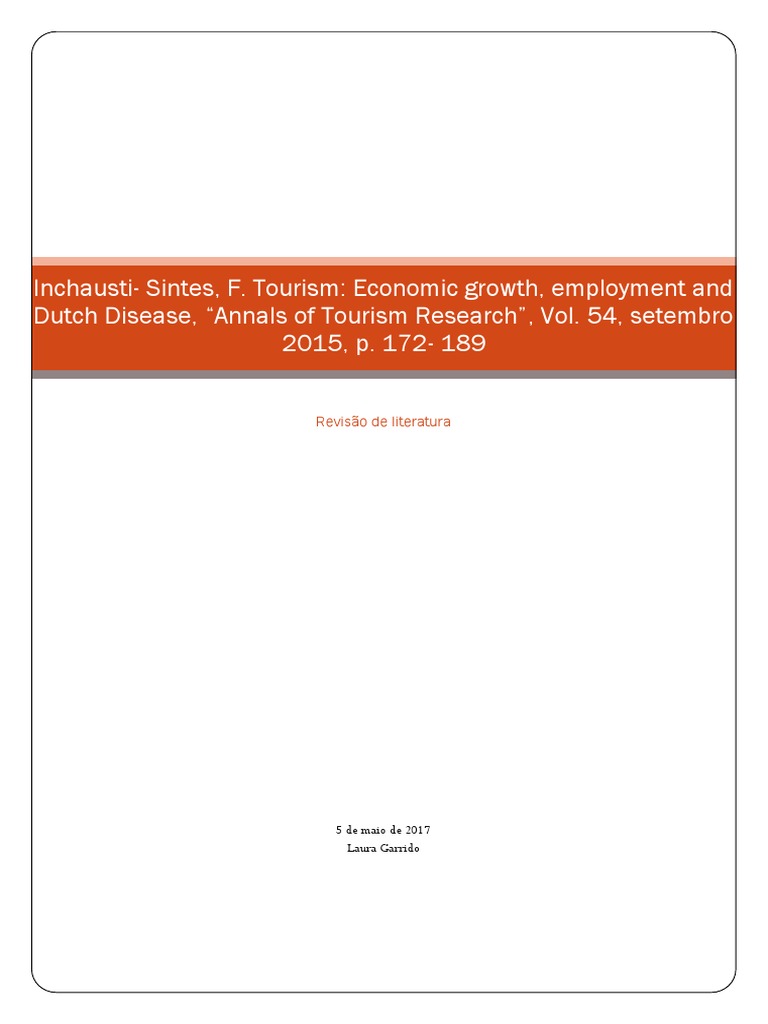 Laura Garrido - Revisão de Literatura - Tourism Economic Growth ... Laura Garrido - Revisão de Literatura - Tourism Economic Growth ...