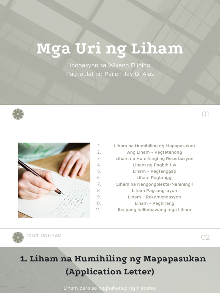 Mga Uri NG Liham 1-6 | PDF