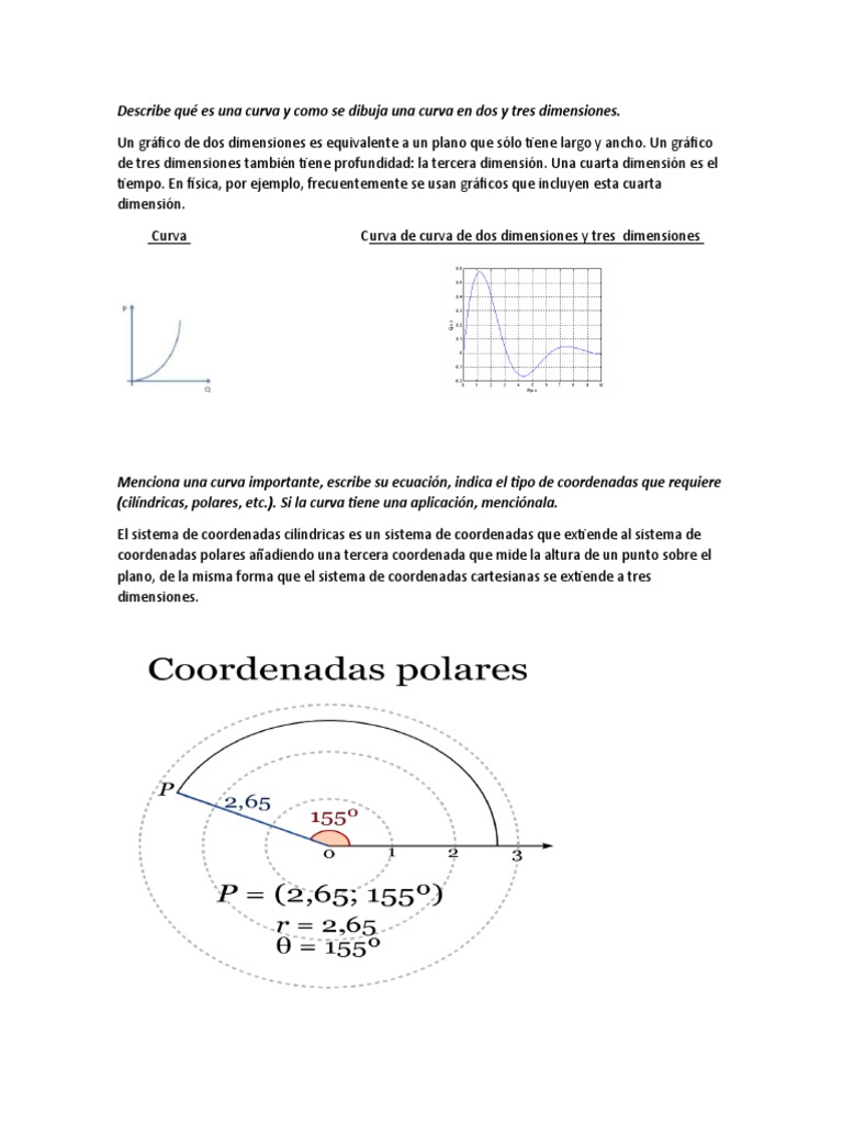 Curvas 2D y 3D: Definición, Ejemplos y Aplicaciones | PDF