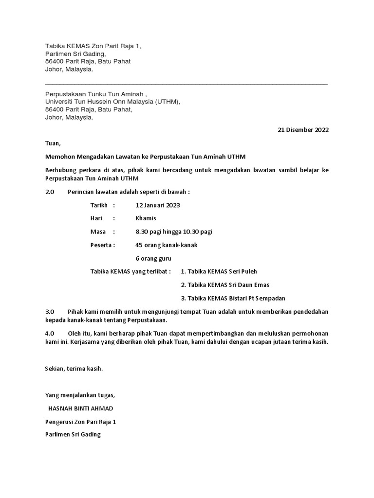 Surat Kepada Uthm | PDF