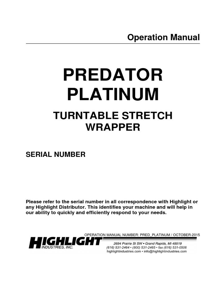 Predator Platinum HP Manual 2018 | Download Free PDF | Electric Motor ...