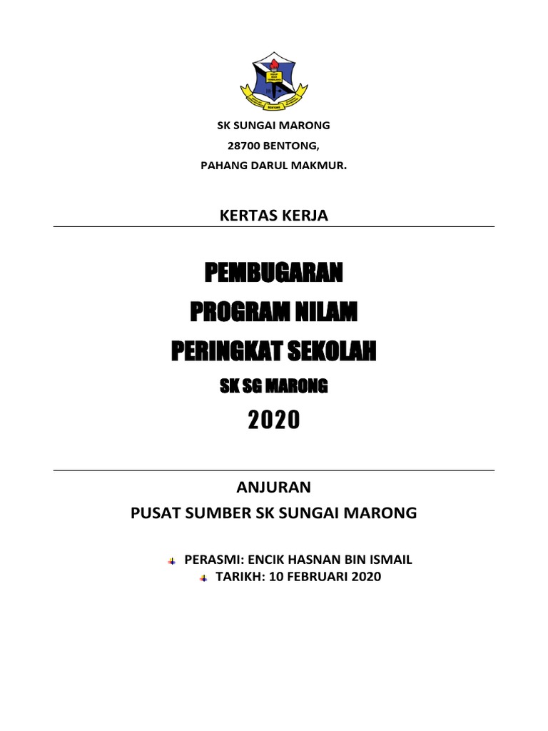 kertas kerja pembugaran Nilam 2020 | PDF