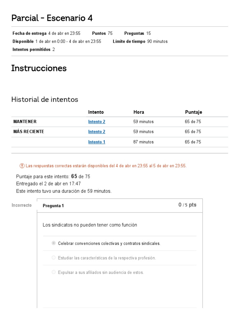 Parcial - Escenario 4 - Derecho Laboral | PDF | Sindicato | Derecho laboral
