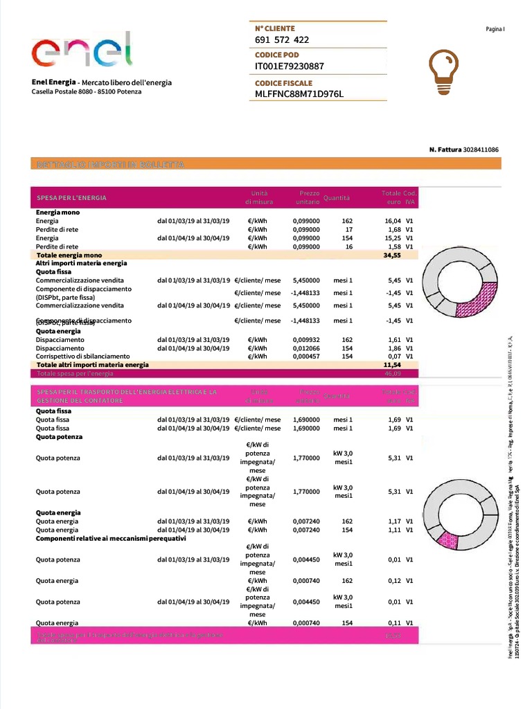 PDF Fattura Enel 324 DD | PDF