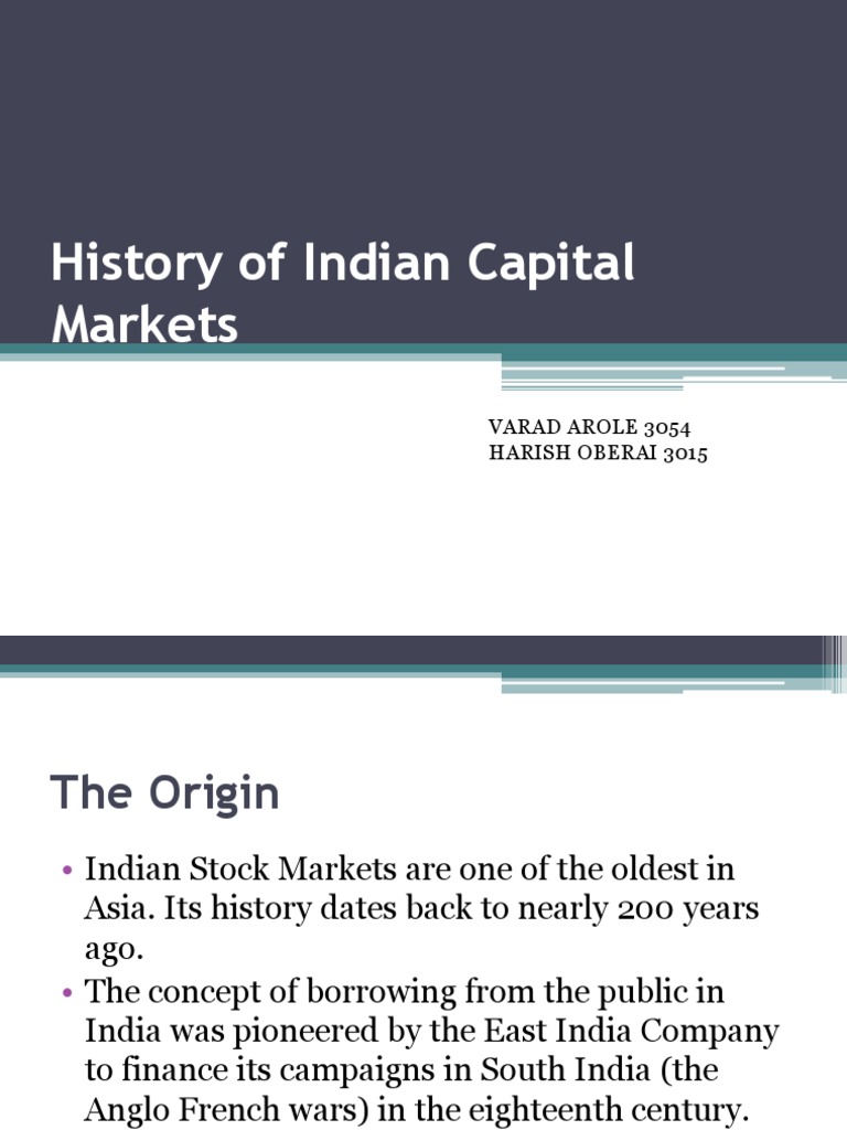 FMFS - History of Indian Capital Markets | PDF | Stocks | Securities ...