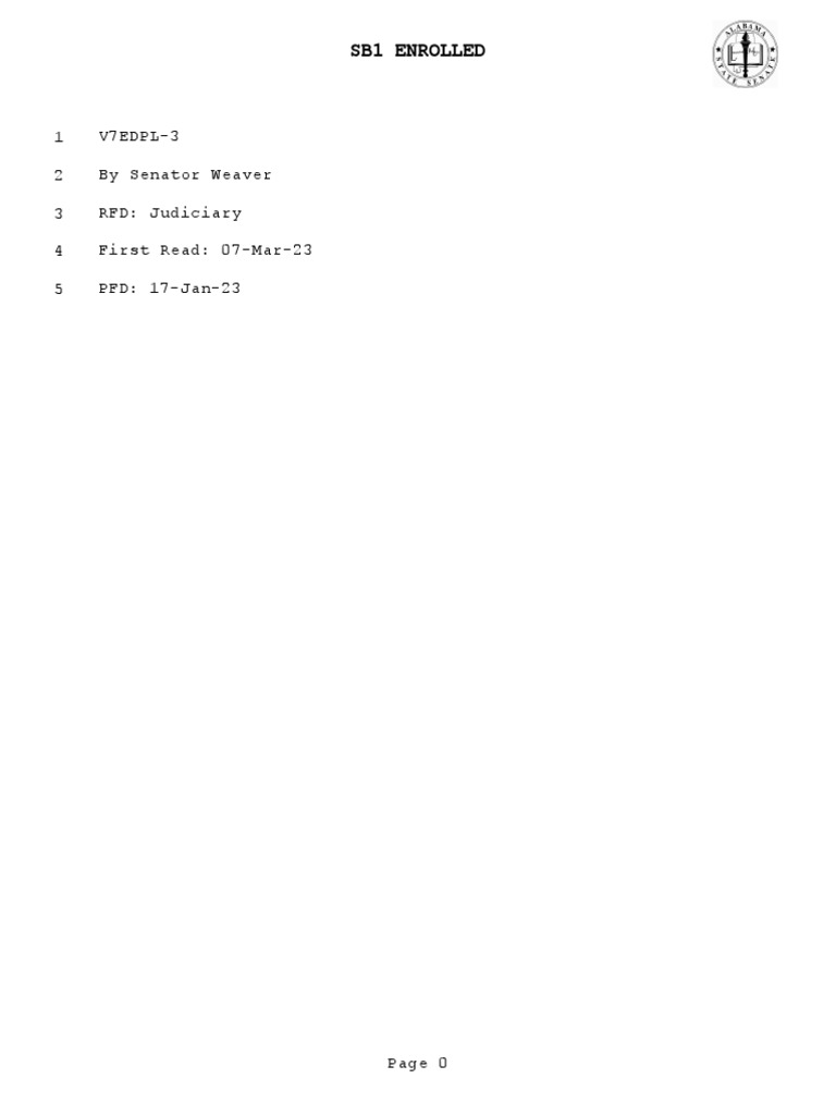 Alabama 2023 SB1 (Good Time Law) | PDF | Assault | Sentence (Law)