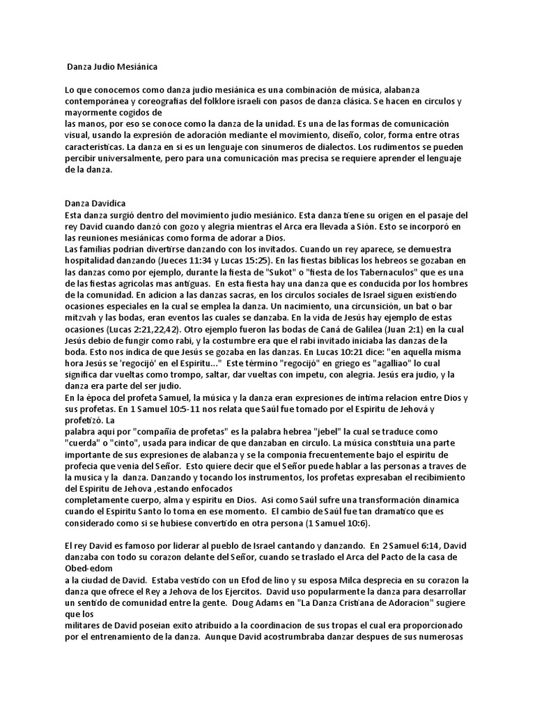 Danza Judio Mesiánica | PDF | Saulo | Bailes