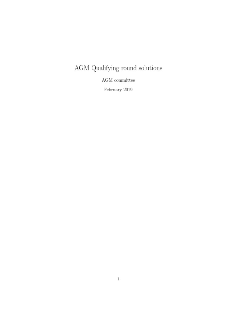 AGM Qualifying Round Solutions Summary | PDF | Matrix (Mathematics ...