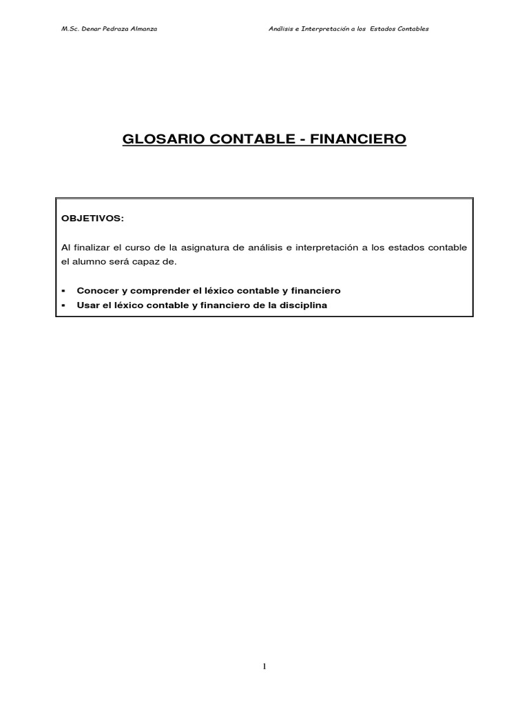 Glosario Contable | PDF | Contabilidad | Compartir (Finanzas)