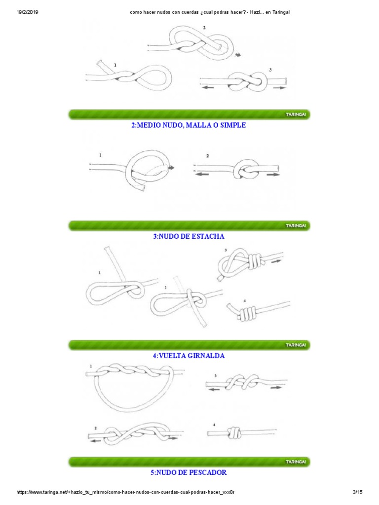 Tipos de Nudos Cuerdas | PDF | Nudo | Cuerda