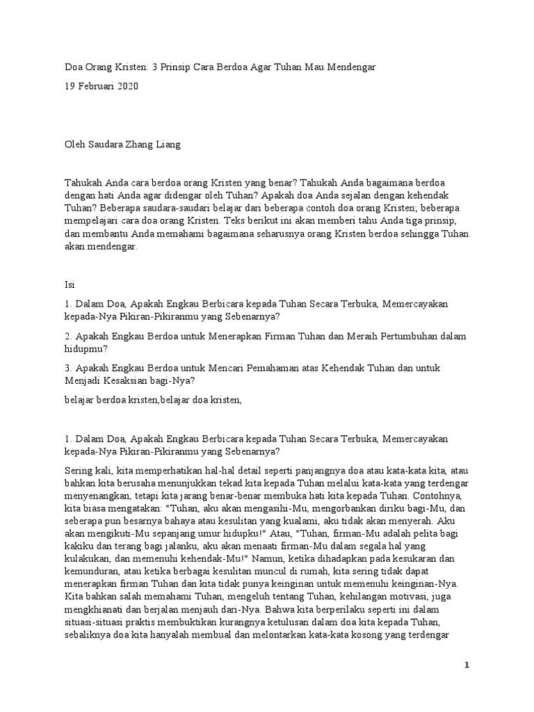 Doa Orang Kristen | PDF