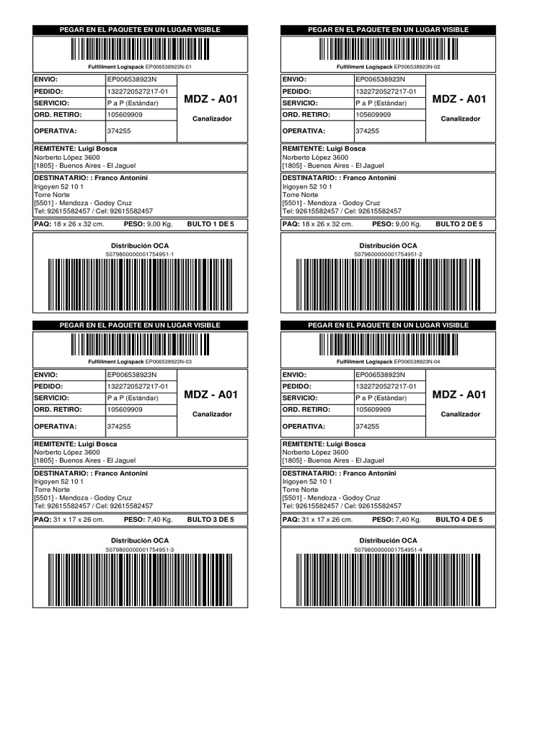 Etiqueta Envio | PDF