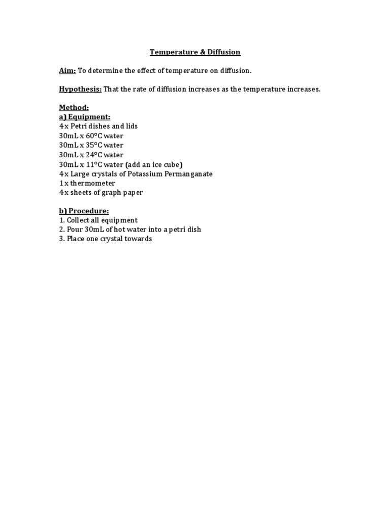 Temperature's Effect on Diffusion | PDF