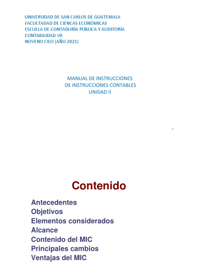 Unidad II MIC | PDF | Contabilidad | normas internacionales de ...