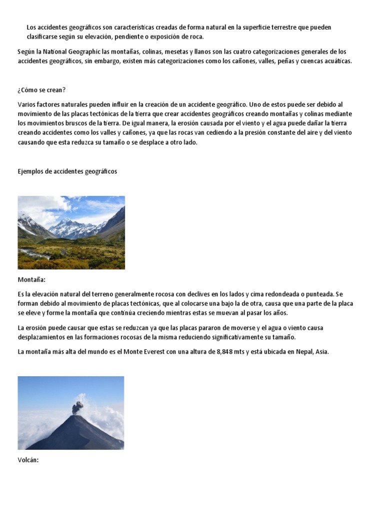 Accidentes Geograficos | PDF | Vertedero | Temblores