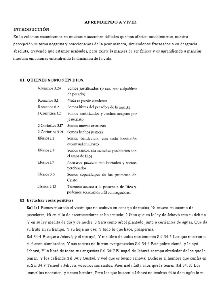 Aprendiendo A Vivir | PDF | David | Creencia religiosa y doctrina