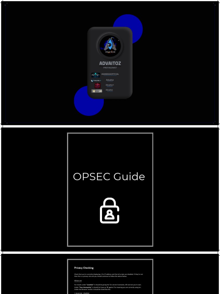 OPSEC Guide for Darknet Vendors and Buyers | PDF