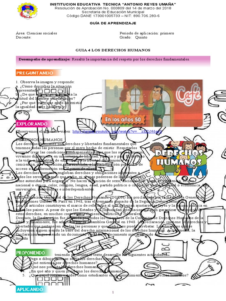 Guia 4 Derechos Humanos | PDF | Derechos humanos | Gobierno y personalidad