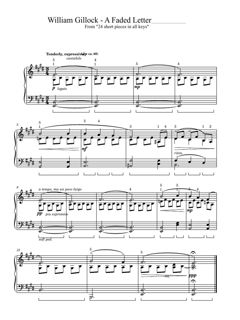 William_Gillock_-_A_Faded_Letter_-_easy_piano_sheet_music | PDF ...
