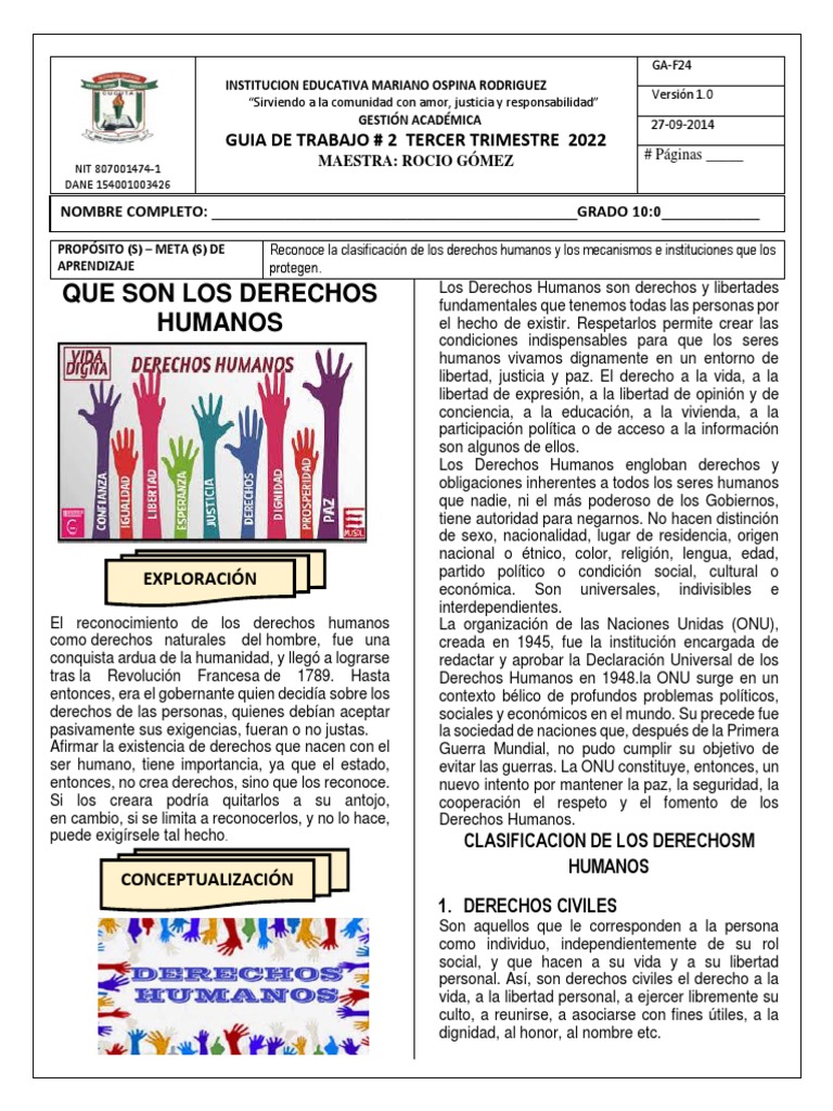 Guia 2 DDHHD 1662913792 | PDF | Derechos | Derechos humanos