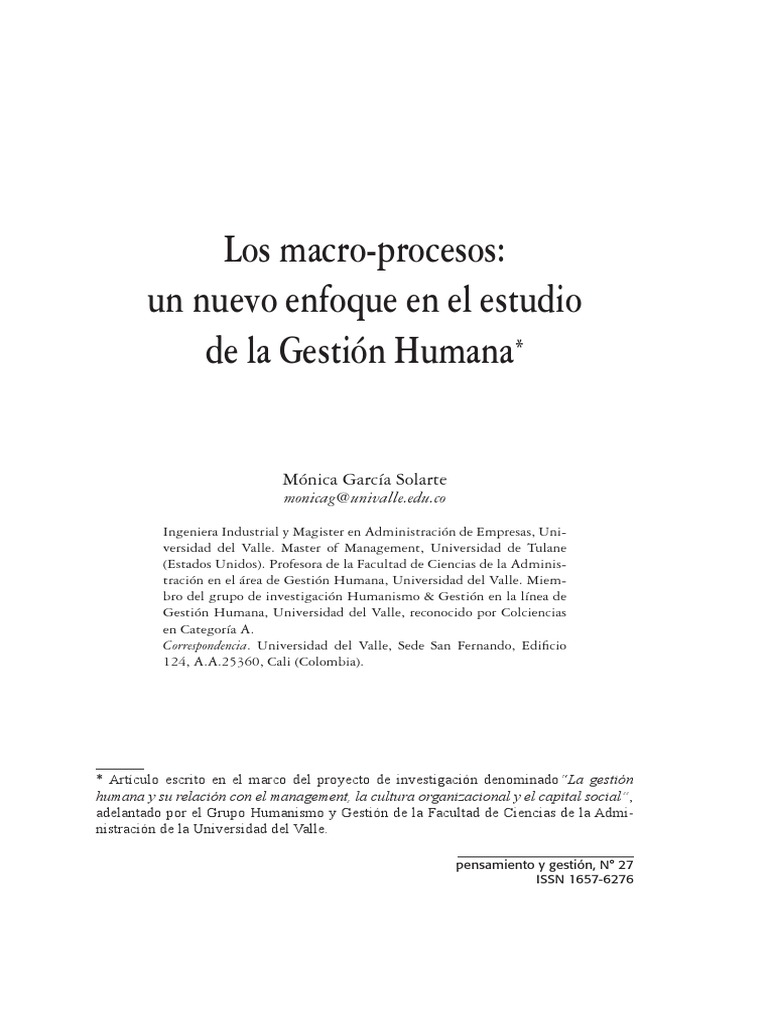 Los Macro-Procesos | PDF | Recursos humanos | Planificación