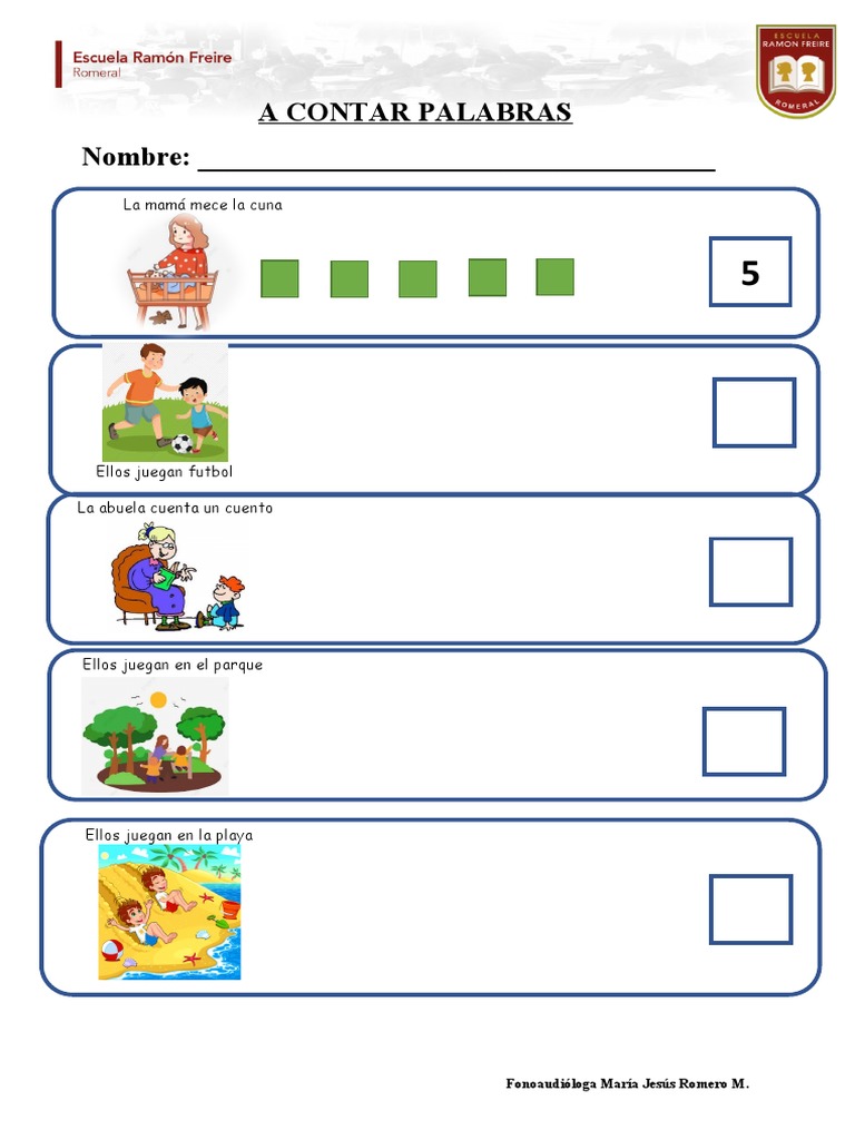 Guia de Conciencia Fonologica-Contar Palabras 2 | PDF
