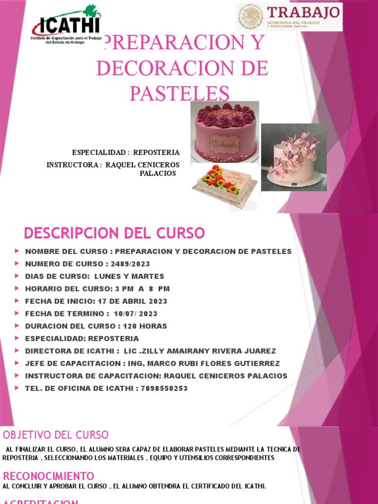Preparacion y Decoracion de Pasteles Raquel1 | PDF | Lavado de manos ...
