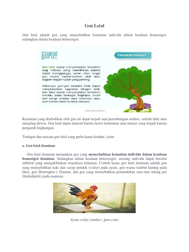 Gen Letal dan Pengaruhnya terhadap Kehidupan | PDF